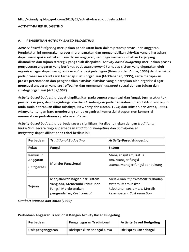 Activity-Based Budgeting 2 | PDF