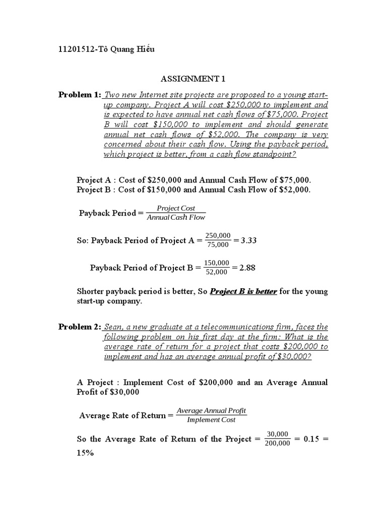 analysis-of-a-four-year-financial-project-using-discounted-cash-flow