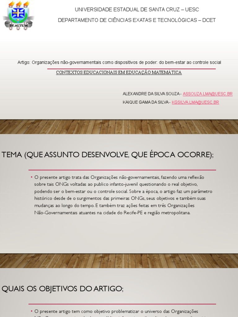 ONGs: Poder, Controle e Bem-Estar | PDF | Sociologia | Poder (social e ...