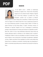 EXAMPLE OF Bionote | PDF