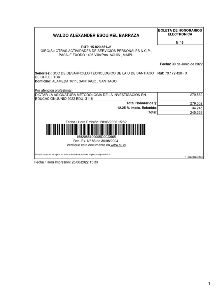 Waldo Alexander Esquivel Barraza | PDF