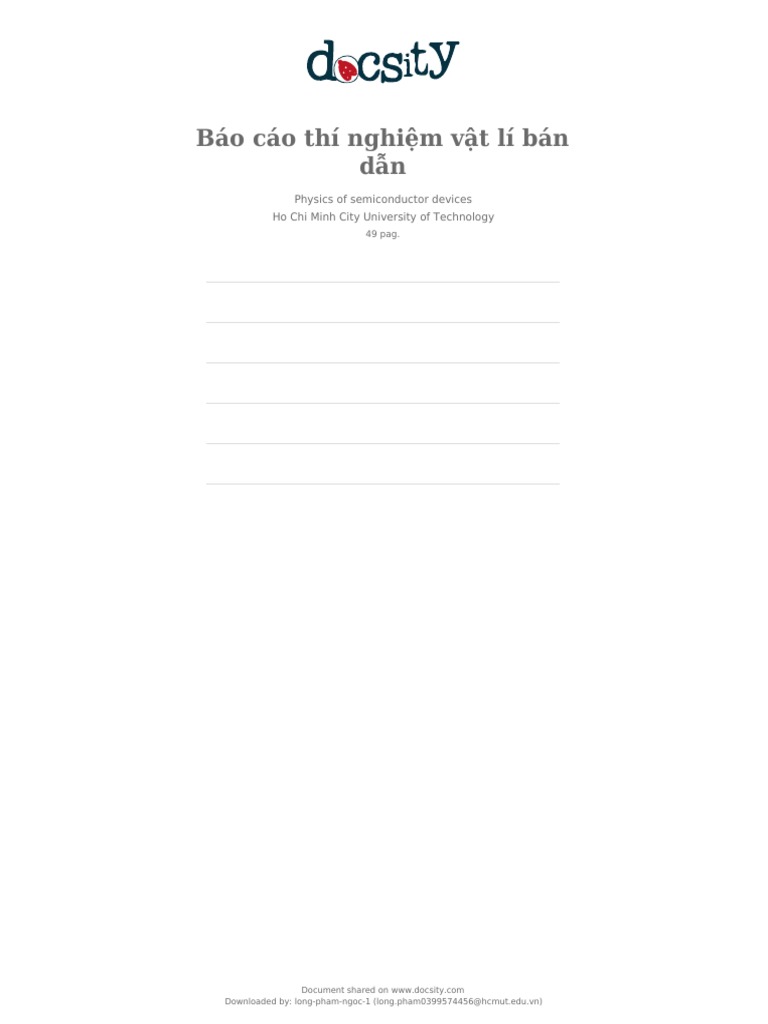 Docsity Bao Cao Thi Nghiem Vat Li Ban Dan 1 | PDF