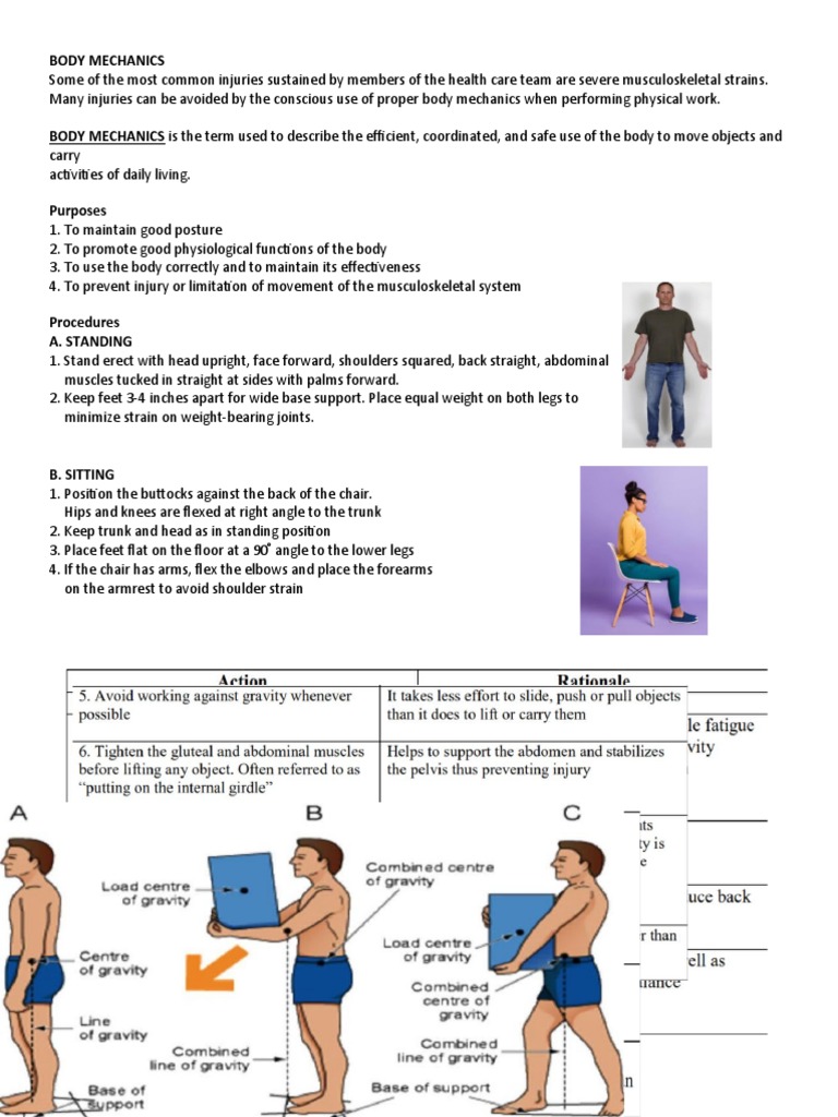 Body Mechanics | PDF | Anatomical Terms Of Motion | Clinical Medicine