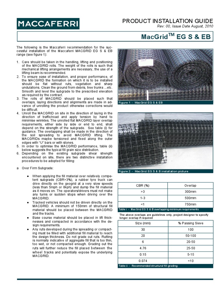 MacGrid EG S & EB Installation Guide | PDF | Civil Engineering ...