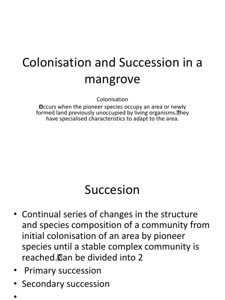 Ion and Succession in A Mangrove | PDF | Social Science | Science ...