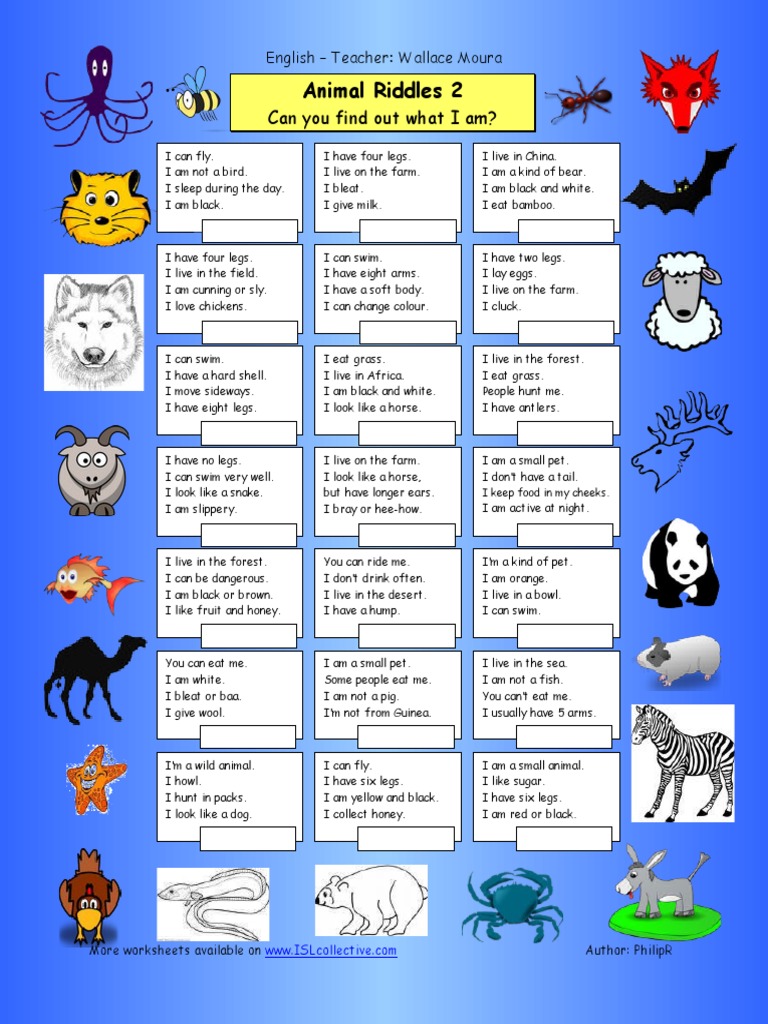 Animal Riddles 2 Medium Fun Activities Games - 715 | PDF | Pet ...