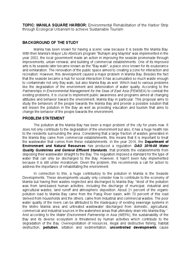 Thesis Proposal Updated 2 | PDF | Sustainability | Natural Environment