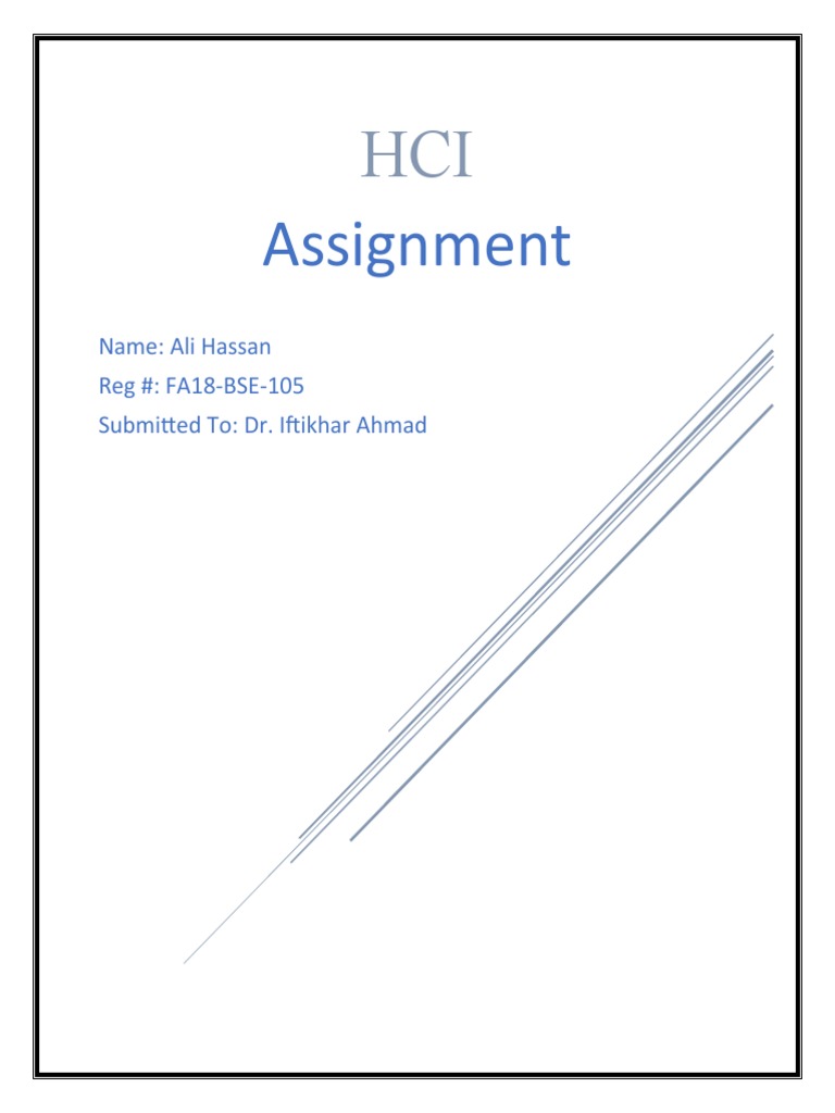 HCI Assignment Ali Hassan | PDF