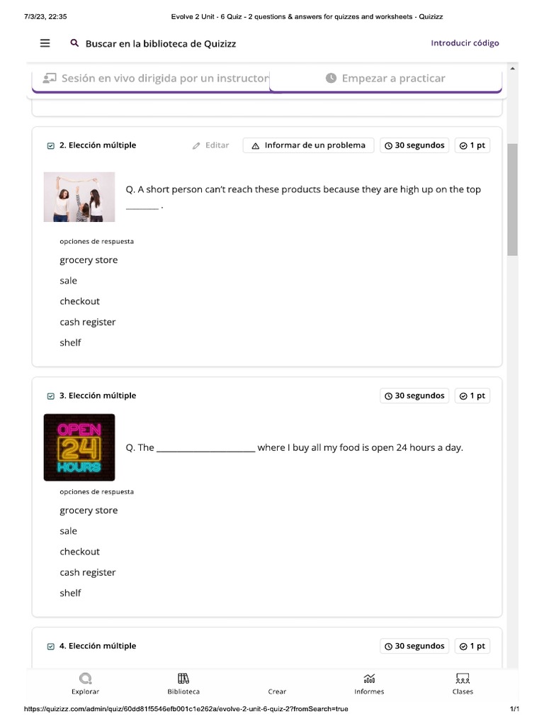 Evolve 2 Unit - 6 Quiz - 2 Questions & ... S For Quizzes and Worksheets - Quizizz | PDF