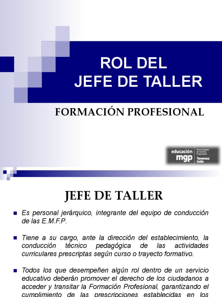 Rol Del Jefe de Taller | Descargar gratis PDF | Desarrollo profesional ...