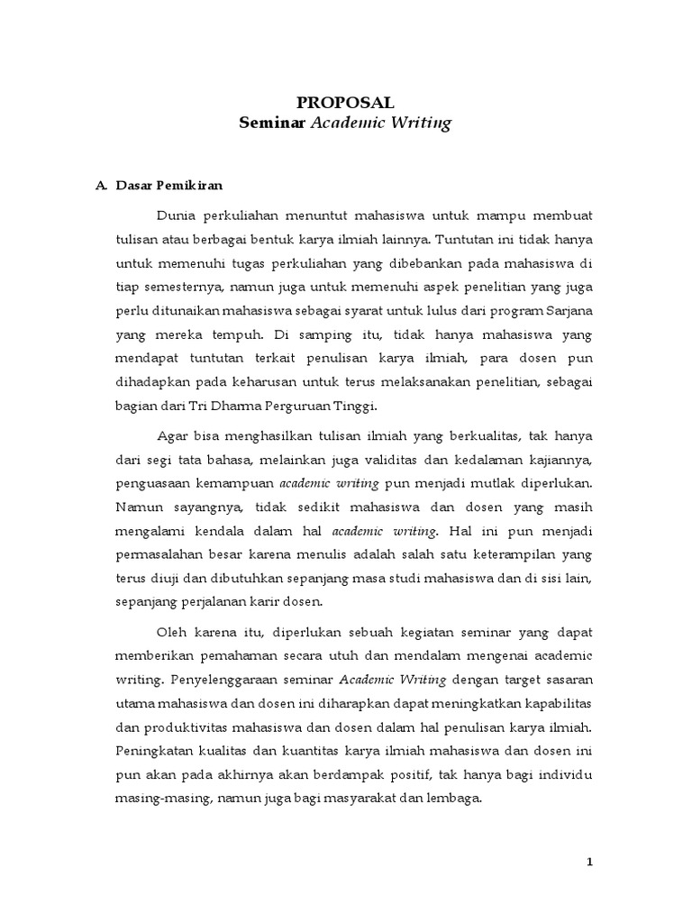 Seminar Penulisan Akademik untuk Dosen dan Mahasiswa | PDF