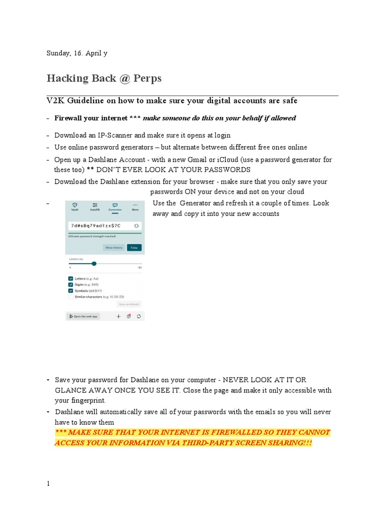 V2K Dashlane Hack-Back | PDF