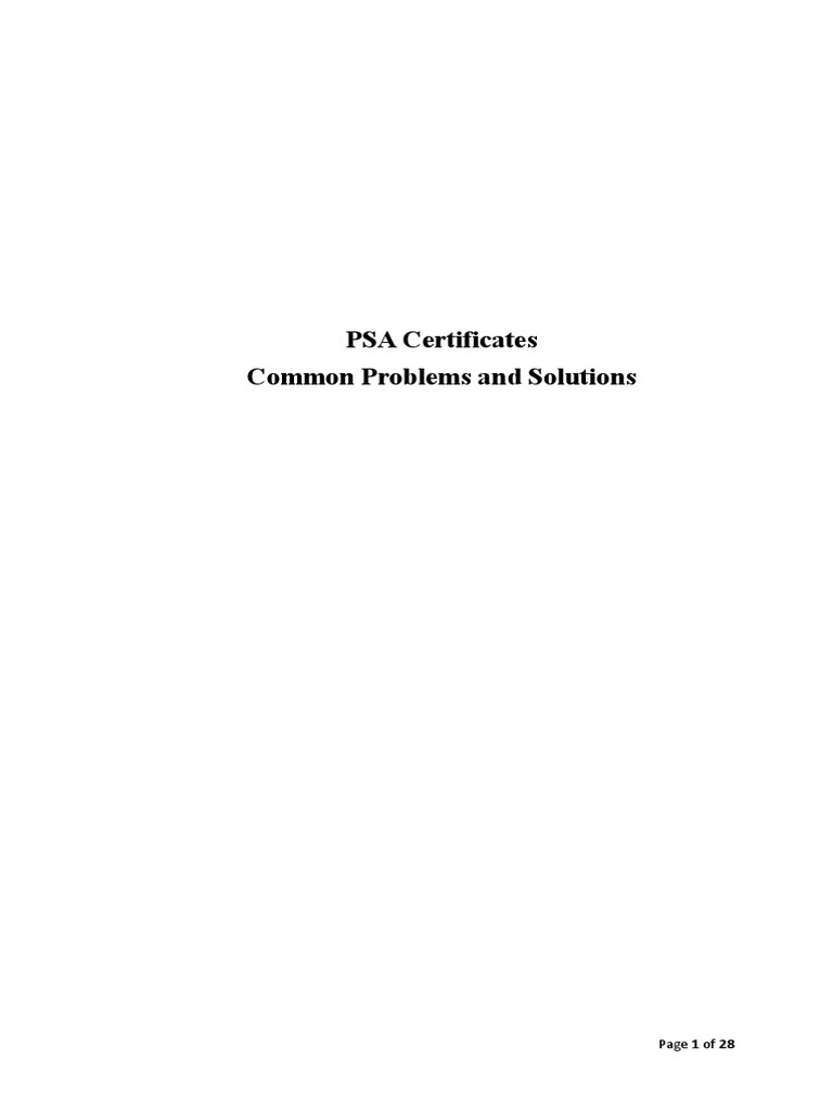 PSA Certificates Common Problem and Solutions | PDF | Birth Certificate ...