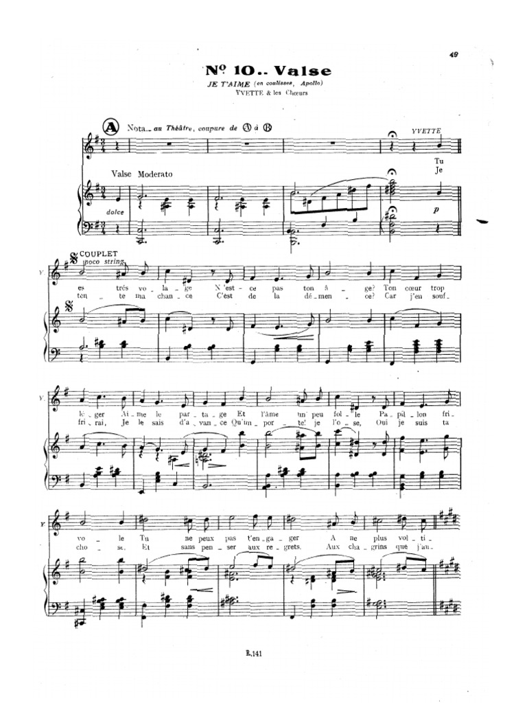 Oscar Strauss Je T'aime | PDF