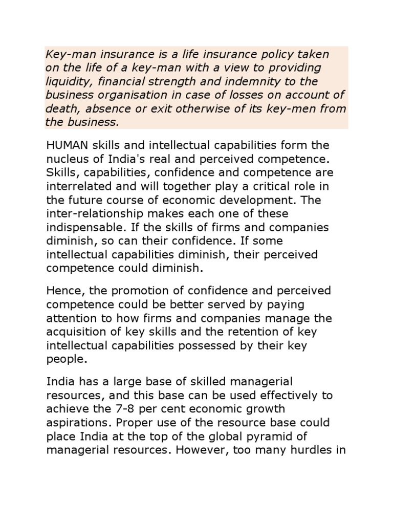 Key Man | PDF | Life Insurance | Insurance