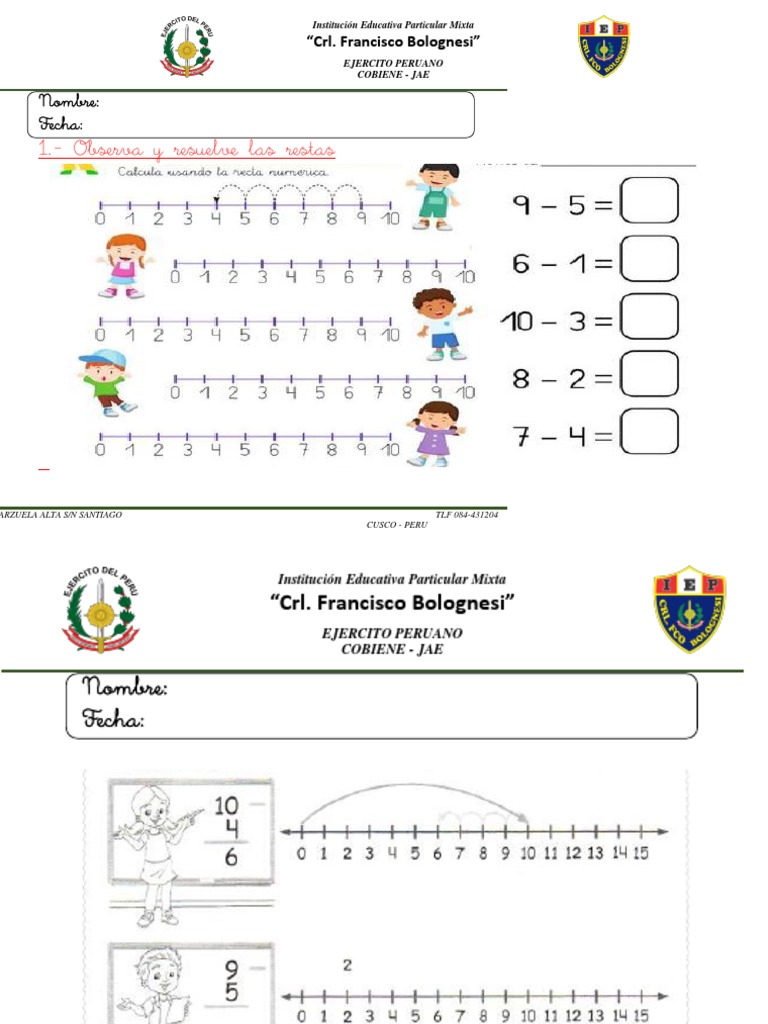 Actividad de Restas para Niños | PDF