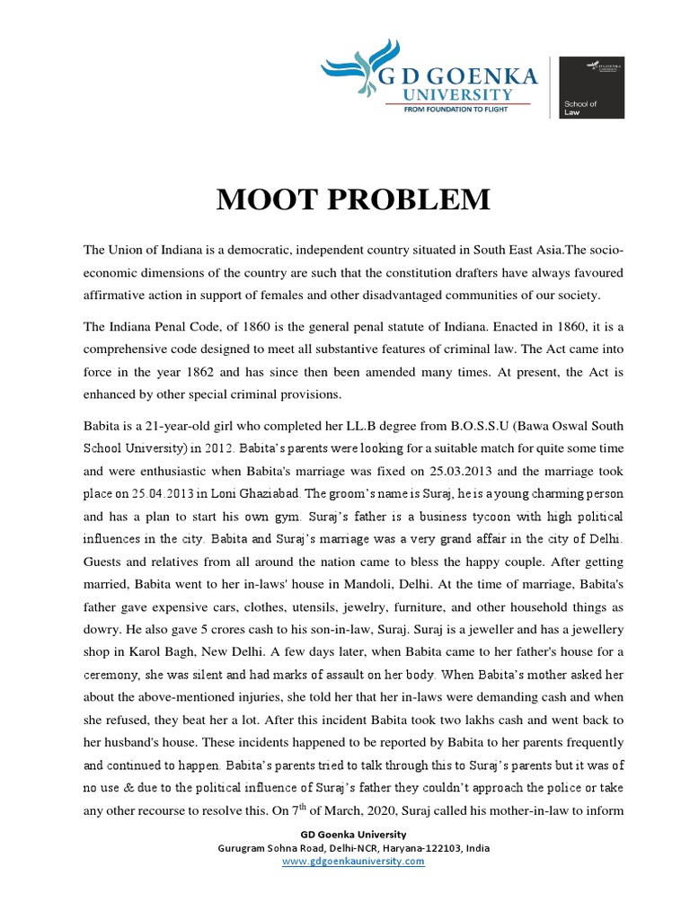 Moot Problem | PDF | Crimes | Crime & Violence