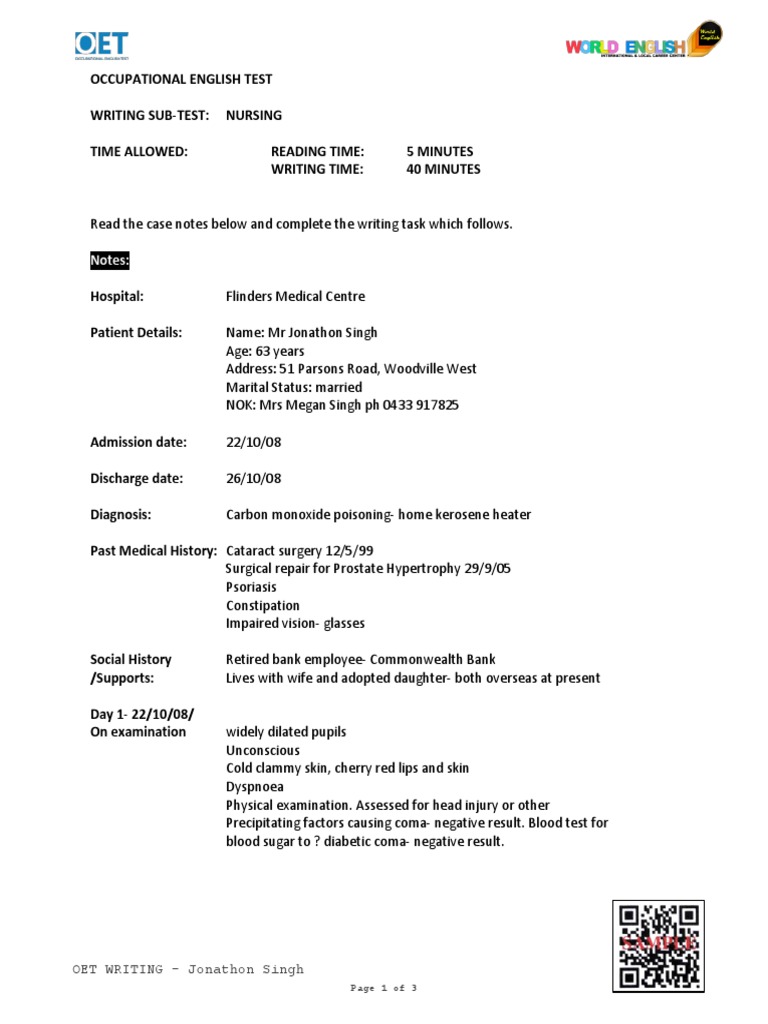 Jonathon Singth | PDF | Physical Therapy | Coma