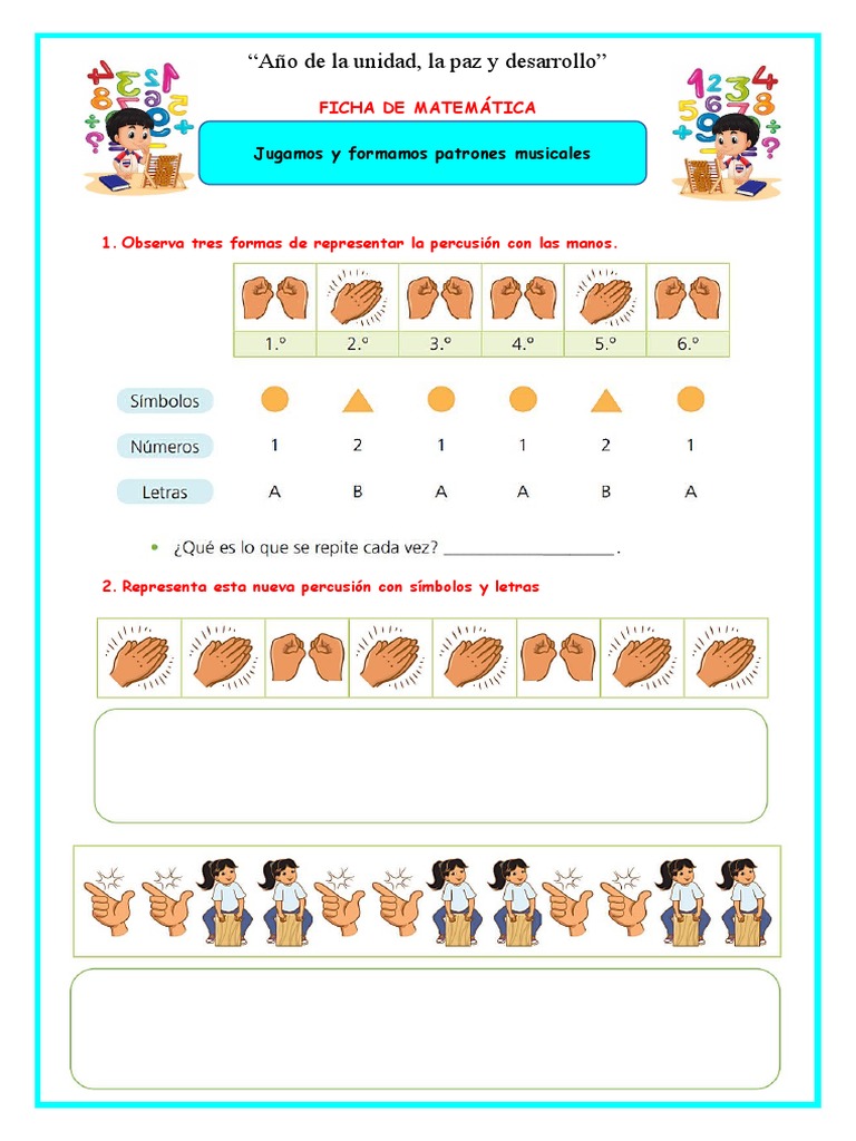 Ficha Mate Jue 20 Patrones Musicales 965727764 Prof Yessenia | PDF ...