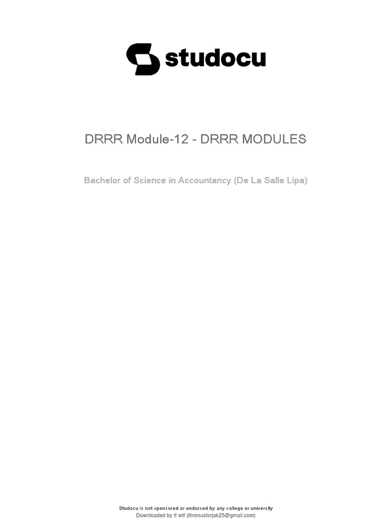 DRRR Module 12 DRRR Modules | PDF | Fires | Fire Safety