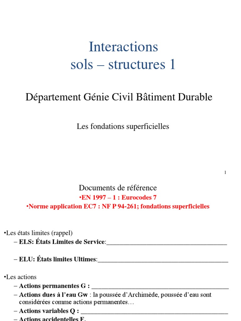 Fondations Superficielles 2023 | PDF | Fondation (construction) | Ingénierie des structures