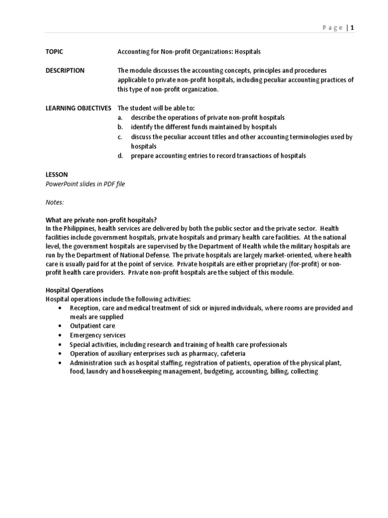 2C. NPO Hospitals | Download Free PDF | Revenue | Hospital