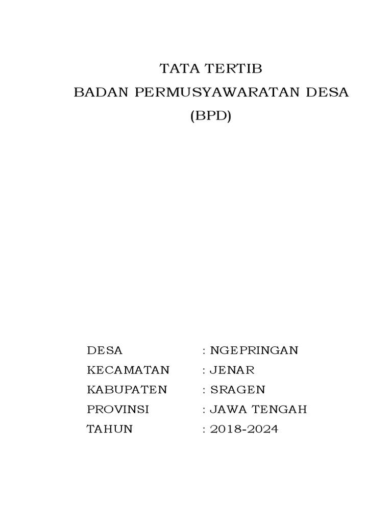 Contoh TATIB ANGGOTA BPD 2019-2025 | PDF