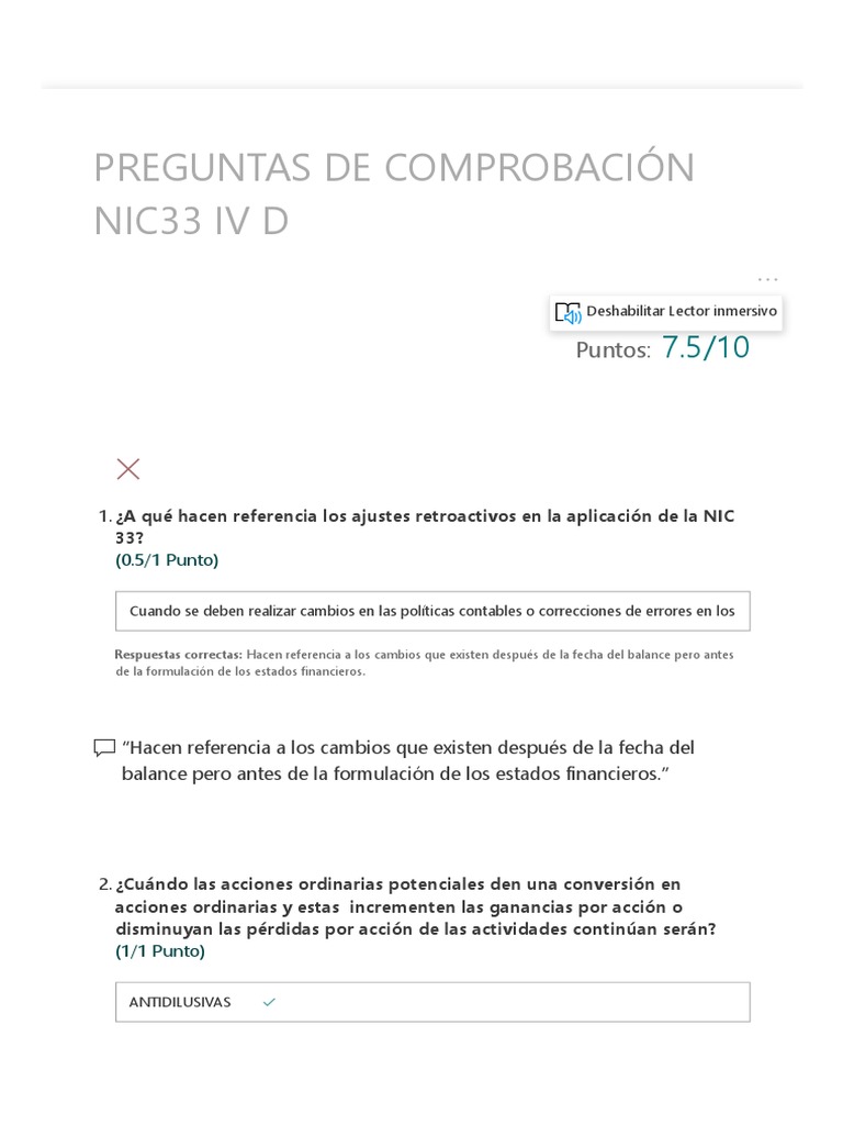 NIC 33: Ganancias por Acción y Ajustes Retroactivos | PDF | Compartir ...
