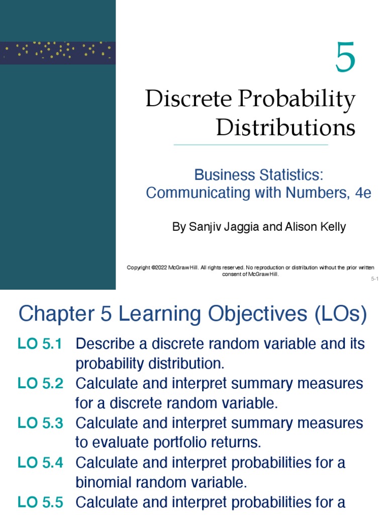 Chapter 5 Discrete Probalitity Dsitributions - Jaggia4e - PPT | PDF | Probability Distribution ...