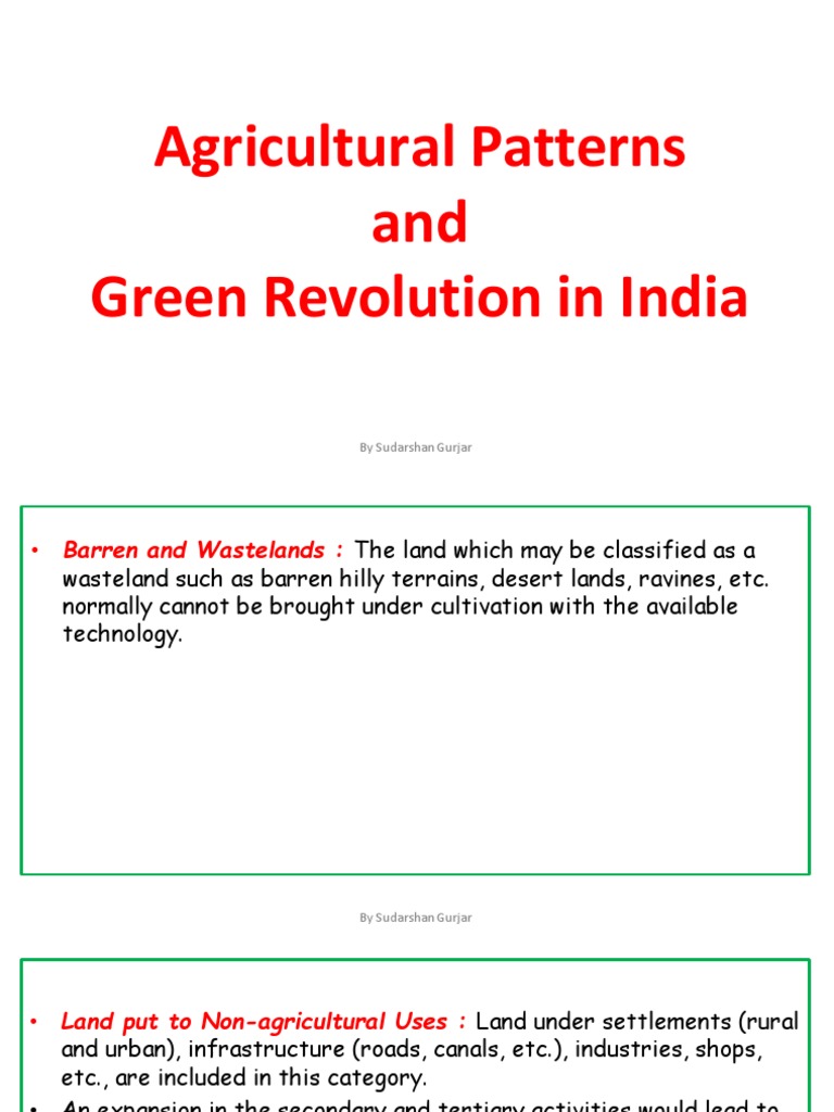 Agricultural Patterns and Green Revolution in India | PDF | Agriculture ...