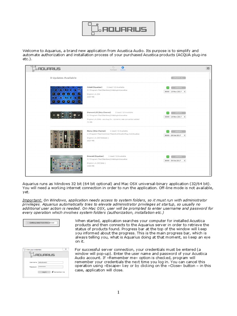 Aquarius: Acustica Audio Management Tool | PDF | Computers | Technology ...