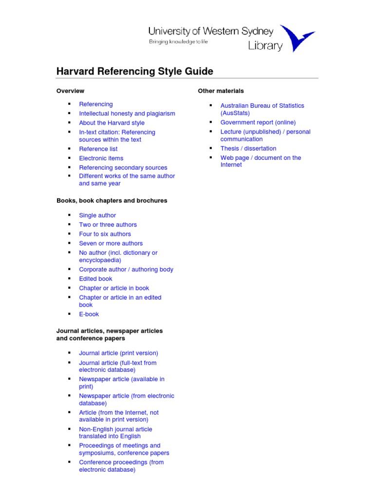 Harvard Referencing Guide | PDF | Citation | Reference