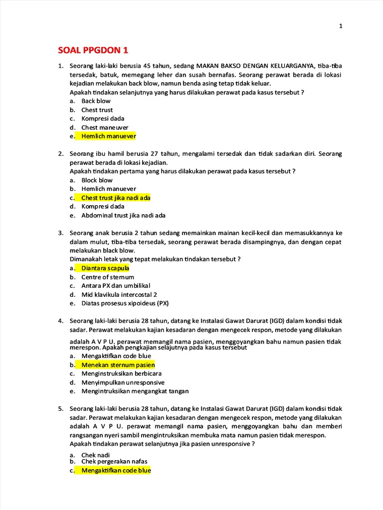 PDF Soal Ppgdon 1 - Compress | PDF