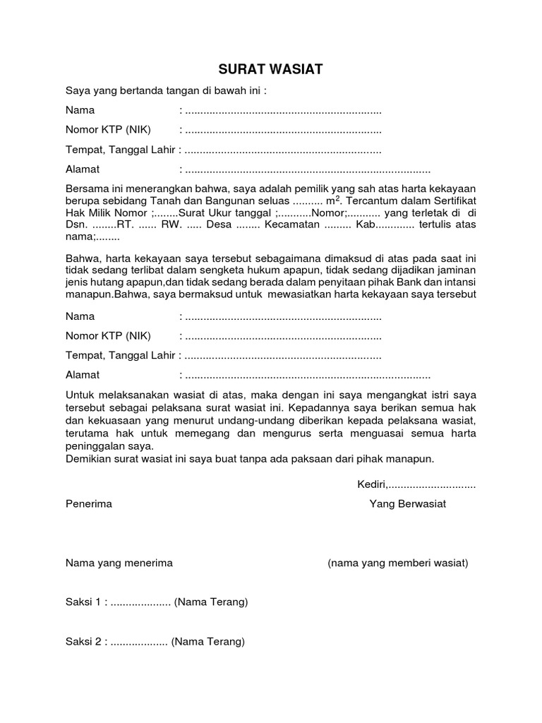 Surat Wasiat | PDF
