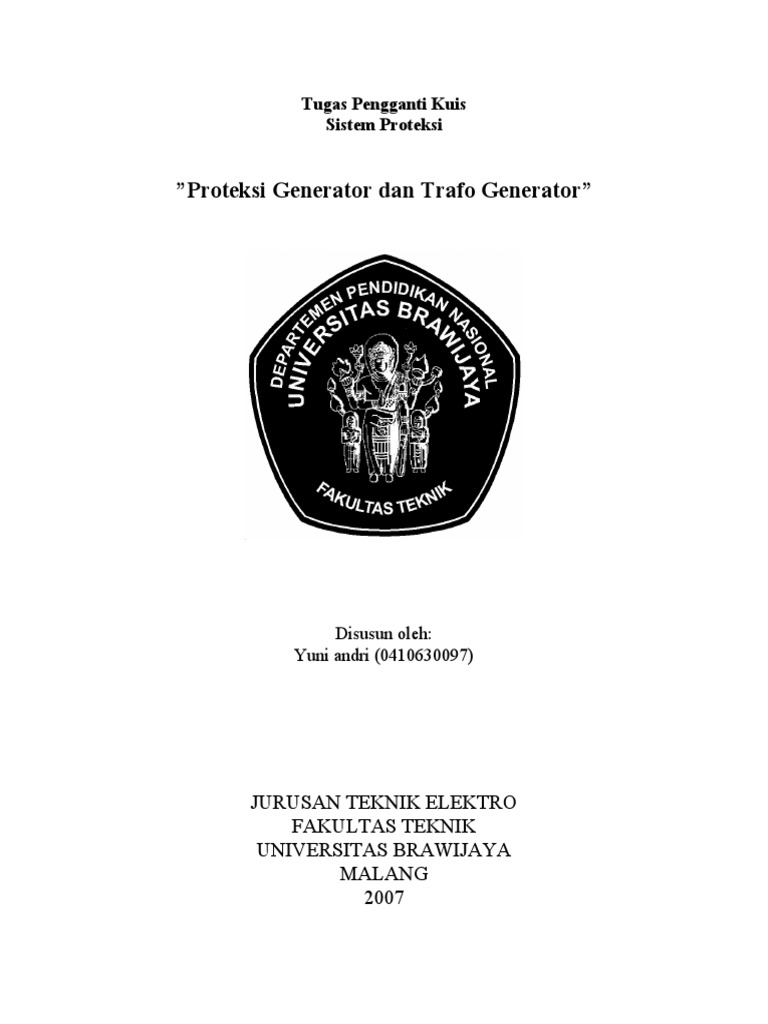 Proteksi Generator dan Trafo Generator | PDF