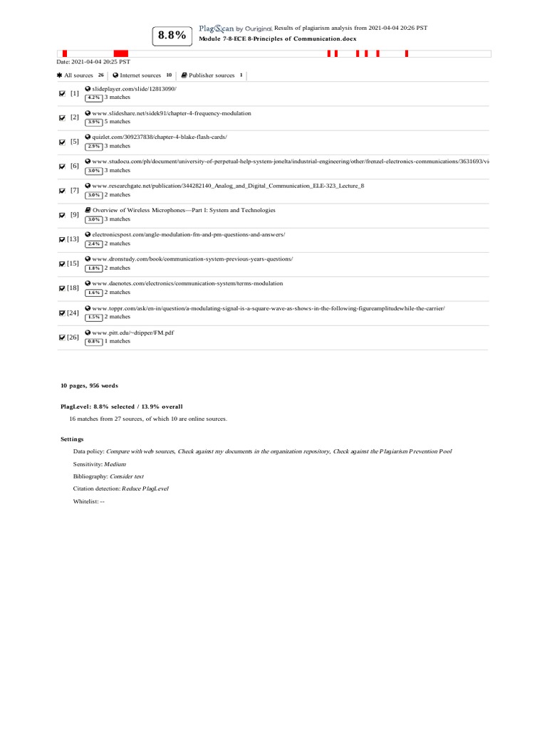 PSmarkup - Module 7 8 ECE 8 Principles of Communication | PDF | Frequency Modulation | Modulation
