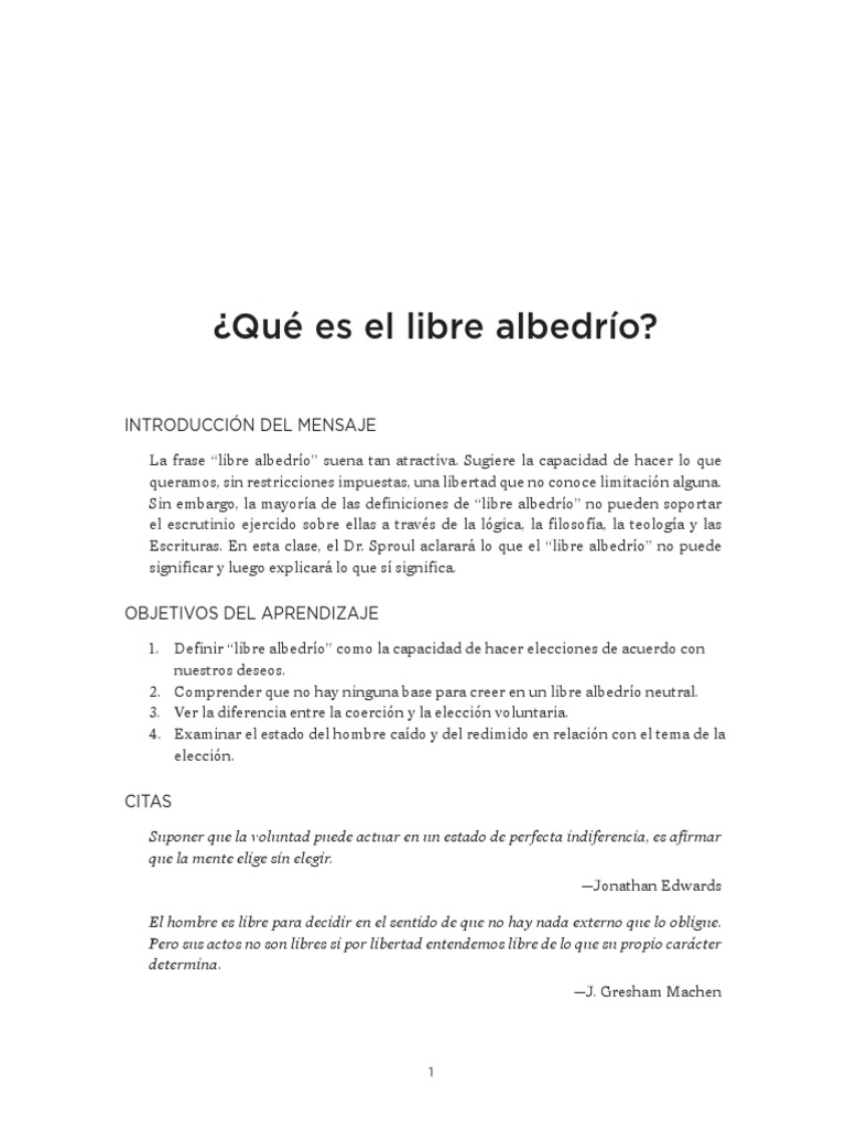 ¿Qué Es El Libre Albedrío? | PDF | Libre albedrío | Libertad