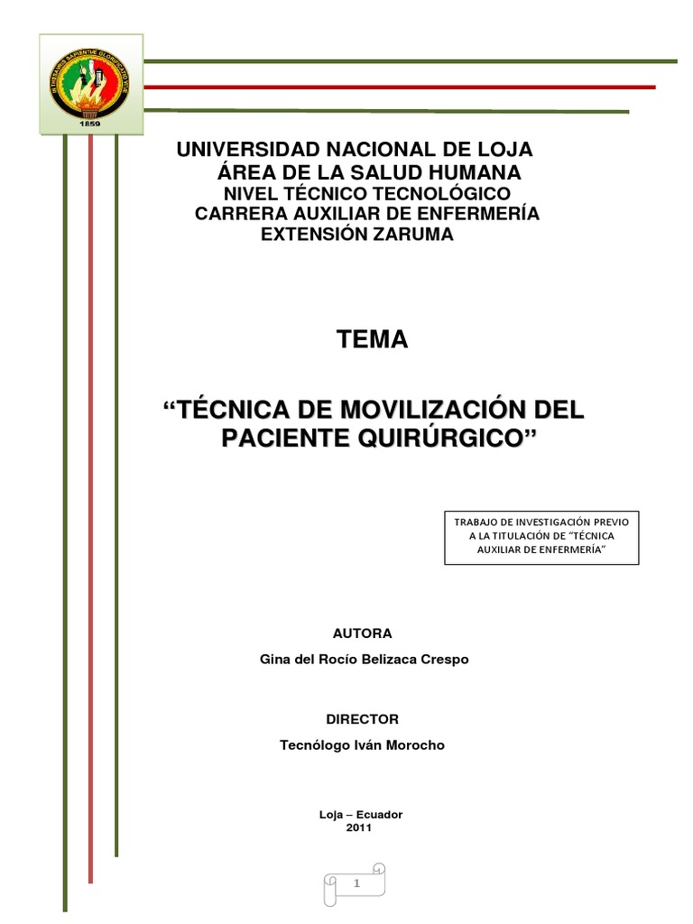 Gina Del Rocío Belizaca Crespo | PDF | Cirugía | Enfermería