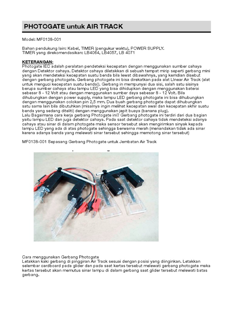 Photogate Kit Terjemahan | PDF