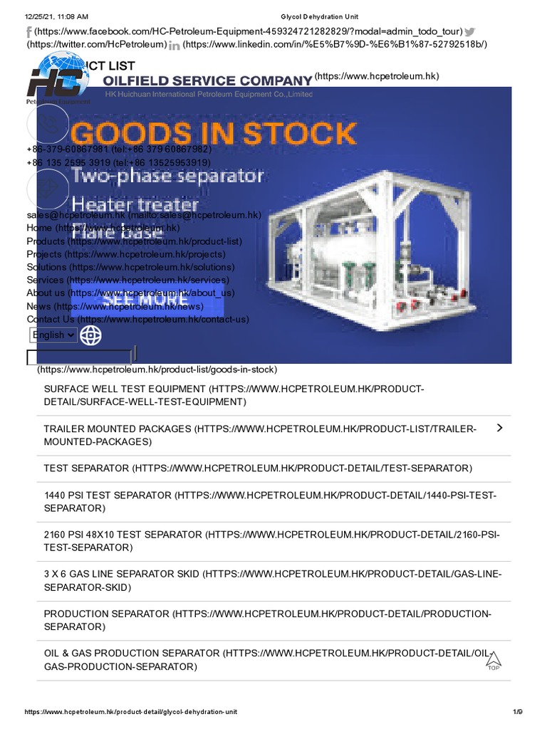 Glycol Dehydration Unit | PDF | Chemical Processes | Chemistry