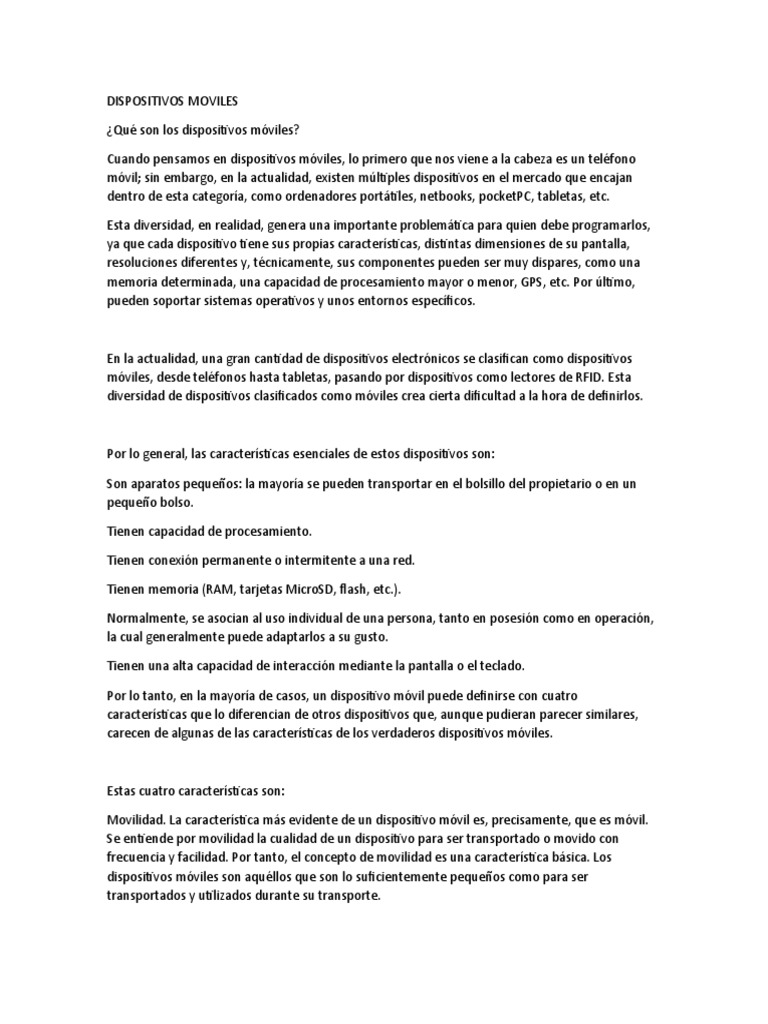 Dispositivos Moviles | PDF | Smartphone | Teléfonos móviles