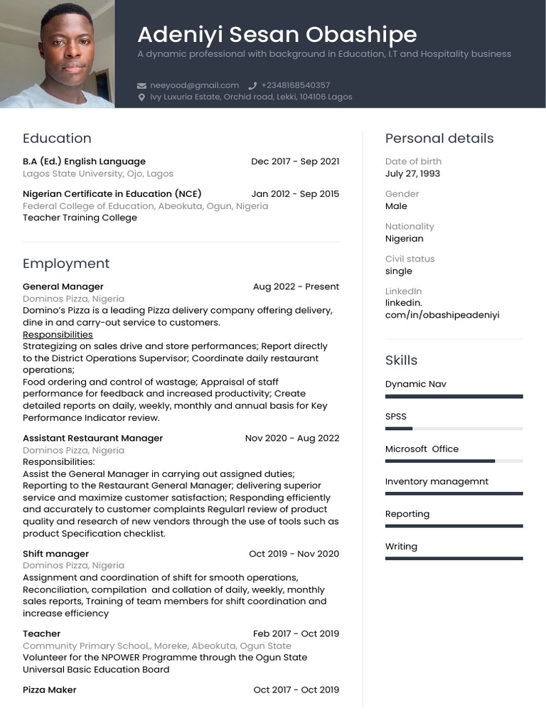 Europass CV Sample | PDF | Business