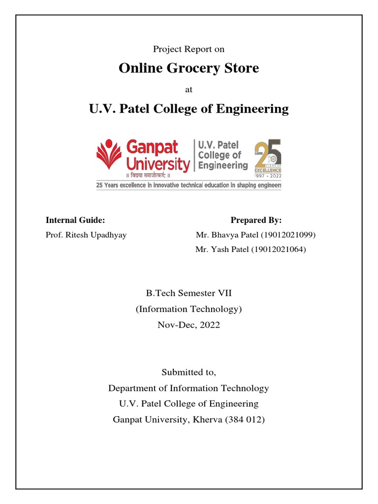 Analysis and Development of an Online Grocery Store Website for U.V ...