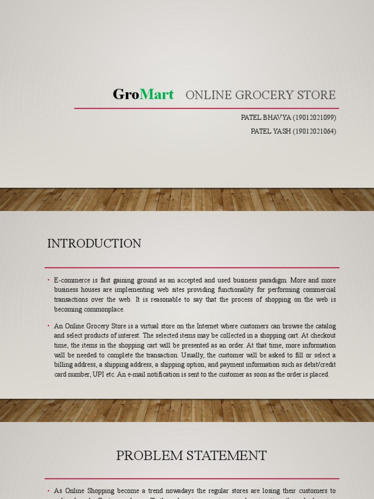 GroMart Online Grocery Store | PDF | World Wide Web | Internet & Web