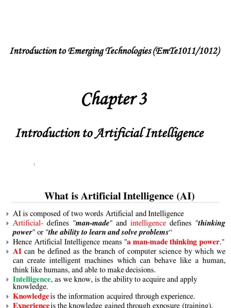 Chapter 3 - EMT | PDF | Artificial Intelligence | Intelligence (AI) & Semantics