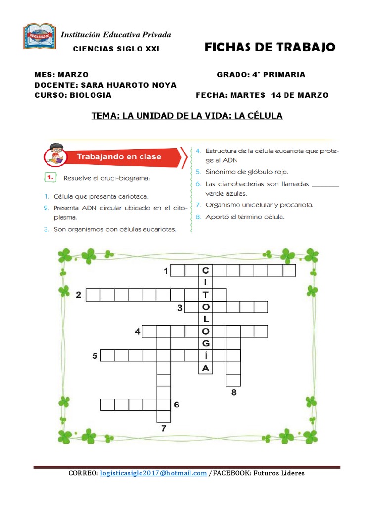 Formato Fichas 4to Primaria Cta 14 de Marzo | PDF