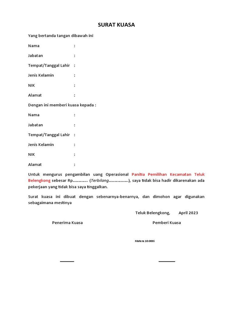 SURAT KUASA | PDF