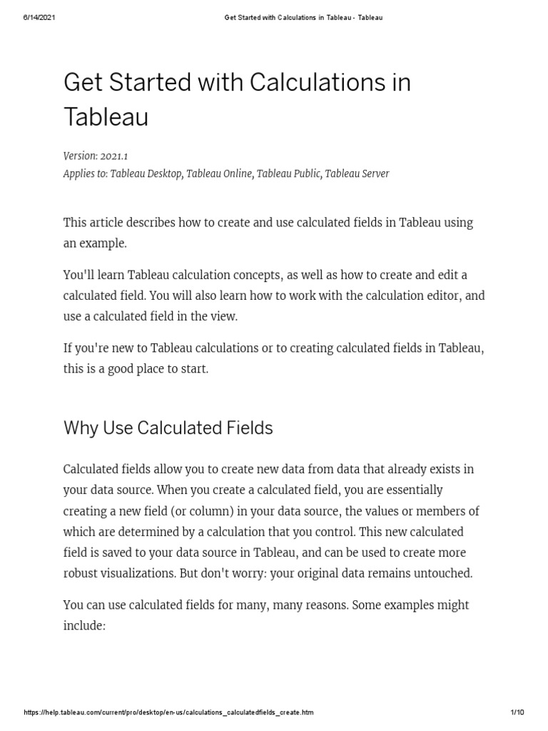 2get Started With Calculations in Tableau - Tableau | PDF | Data ... 2get Started With Calculations in Tableau - Tableau | PDF | Data ...