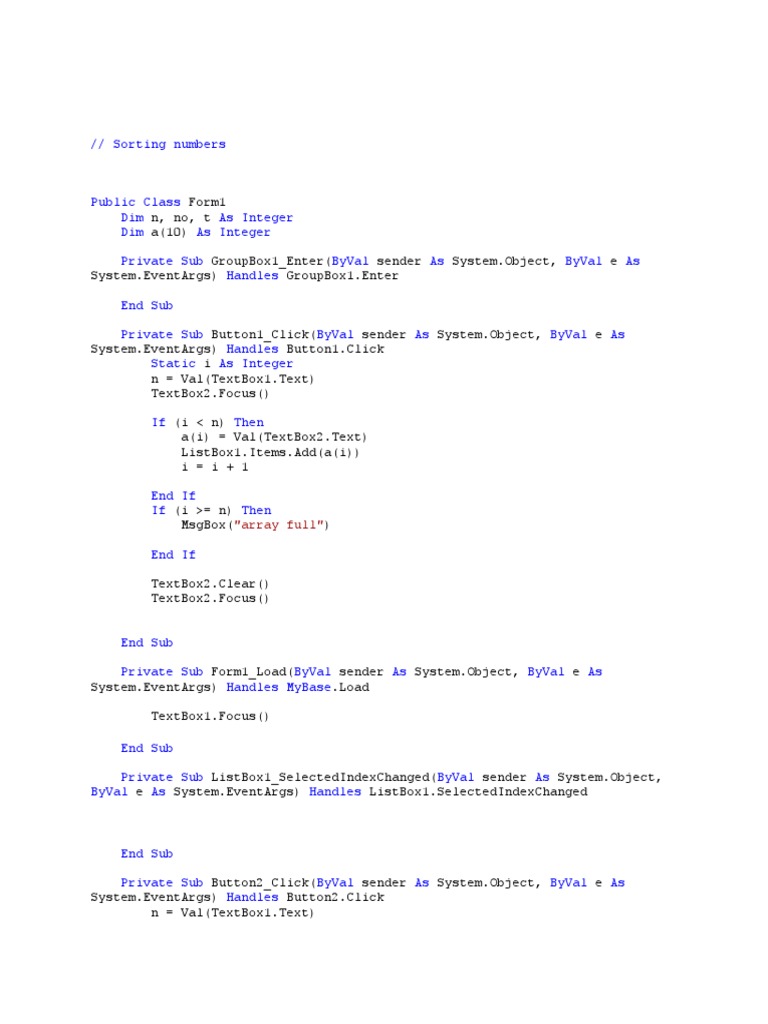 Sorting Algorithm For Bca | PDF