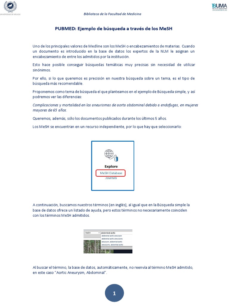 Búsqueda en PubMed con MeSH | PDF | Informática | Ciencias de la ...